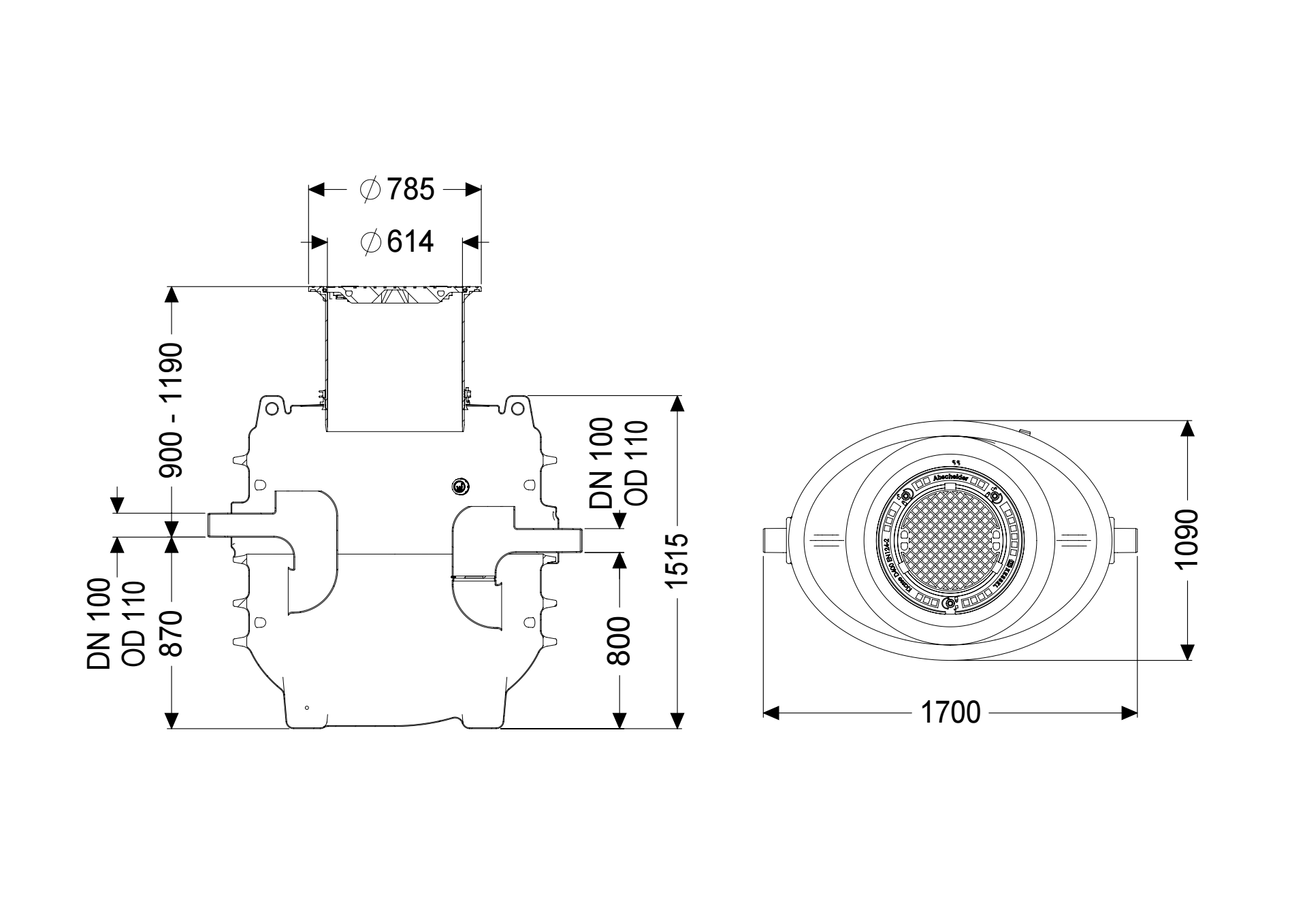 KESSEL SE + Co. KG | Fettabscheider EasyClean ground NS 1, Standard, 900-1190 mm, Klasse D ...